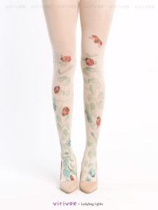 Floral tights with ladybugs – Virivee Tights Webshop – Unique tights ...